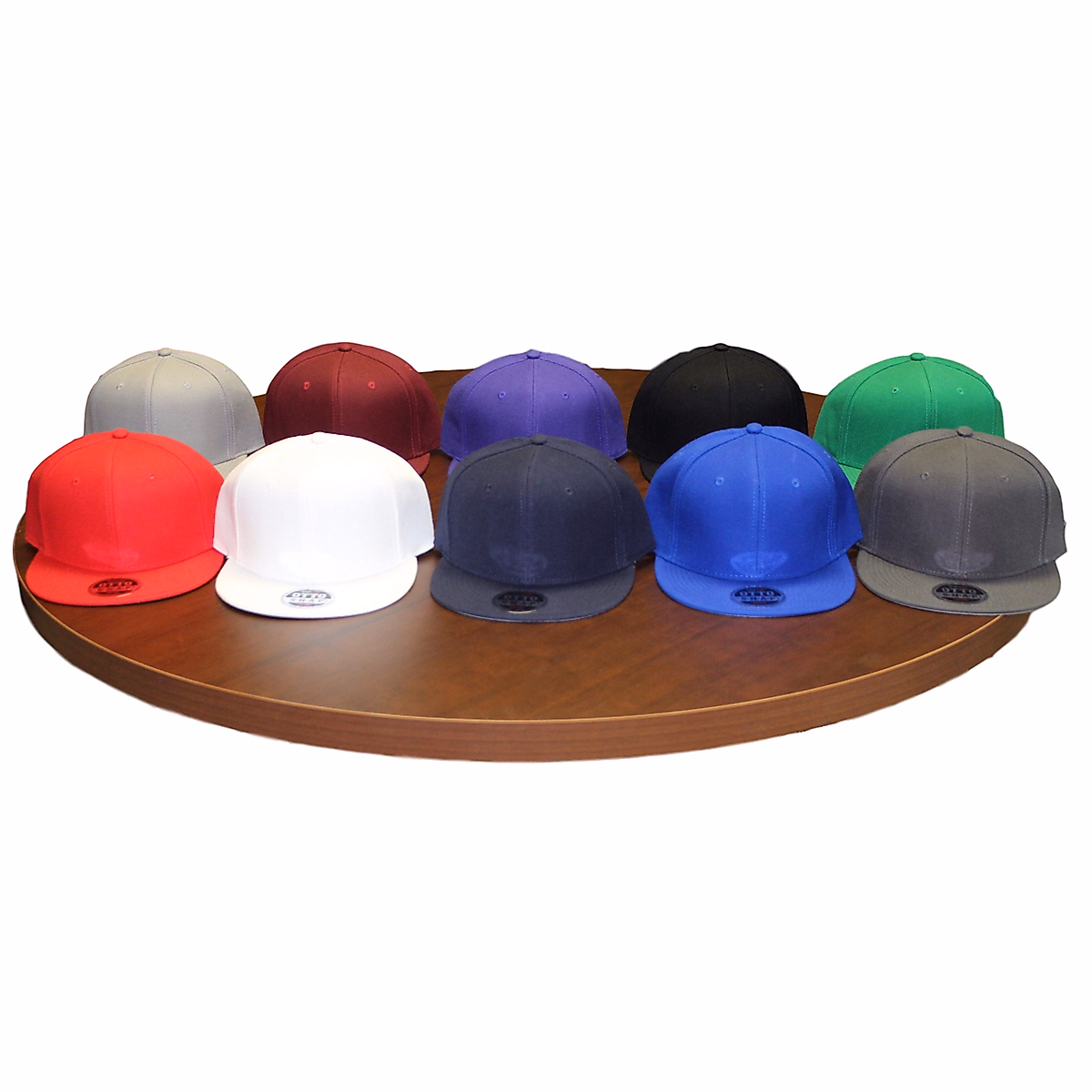 Custom Snapback Hat. Otto. Embroidered. Your Own Text Flatbill Bill Snapback. (Red/Black Bill)