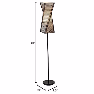 Adesso Home 4047-01 Transitional Floor Lamp from Stix Collection in Black Finish, 10.00 inches