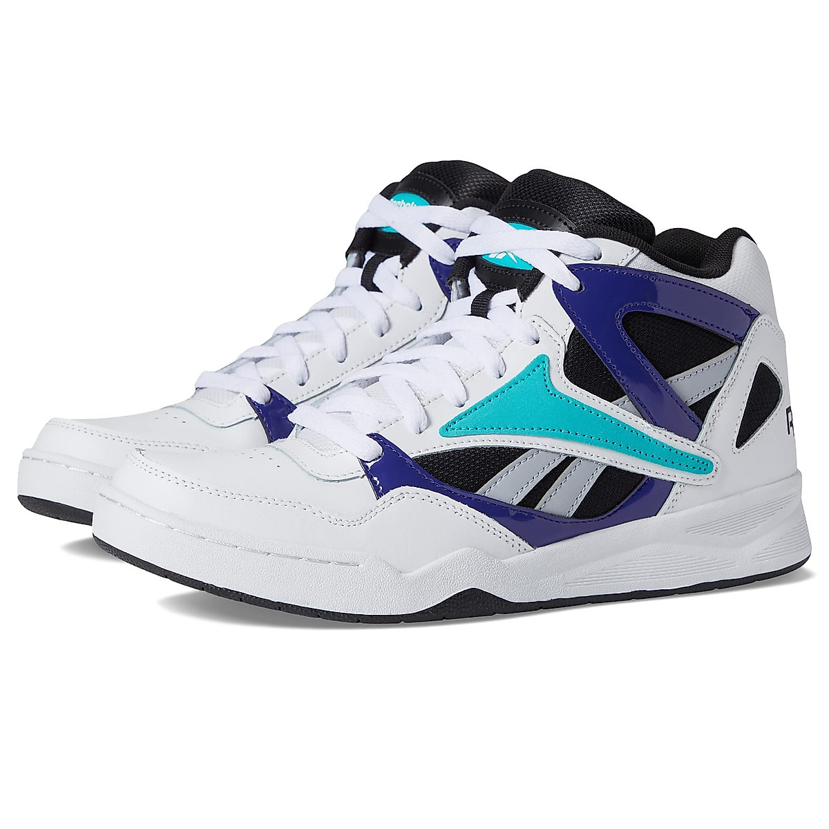 Reebok Unisex BB4590 High Top Basketball Shoe, White/Black/Classic Teal, 12 US Men