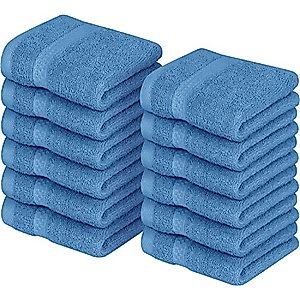 Utopia Towels [12 Pack Premium Wash Cloths Set Towel (12x12 Inches) 100% Cotton Ring Spun, Highly Absorbent and Soft Feel Essential Washcloths for Bathroom, Spa, Gym, and Face Towel (Electric Blue)
