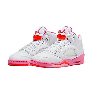 Jordan Boy's Jordan 5 Retro (Big Kid) White/Pinksicle/Safety Orange 5 Big Kid M