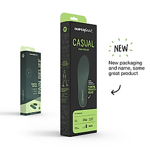 Superfeet Casual Pain Relief Insoles (Everyday) - Trim-to-Fit Arch Support Shoe Inserts for Plantar Fasciitis - Professional Grade - 9.5-11 Men / 10.5-12 Women