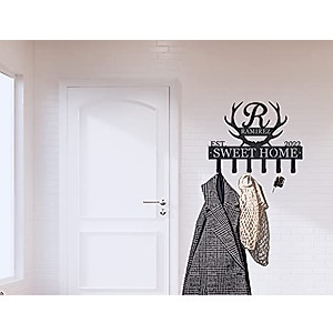 Key Hooks for Wall, Personalized Key Holder for Wall, Key Holder Coat Rack, Rustic Key Holder for Wall, Antler Key Holder Simple and Practical Key Hooks, Key Holder Wall Hanging, Custom Name Key Rack