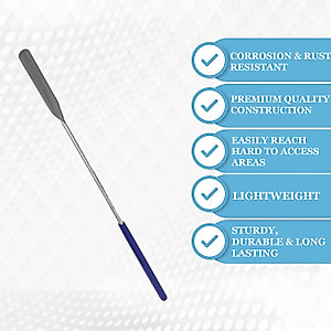 A2Z Multipurpose Lab Spatula Stainless Steel Sampler Spatula Long with Flat End for Mixing Transfering Cream, Gel, Powder, Medicine, Cap Filler- Comfort Grip Handle - Laboratory Supplies - 9"