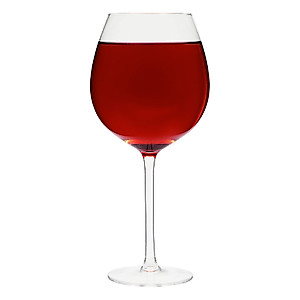 Juvale 25oz Oversized Giant Wine Glass with Stem That Holds a Whole Bottle of Wine, Oversized Wine Glass for Champagne, Mimosas, Holiday Parties, Novelty Birthday Gift (750ml)