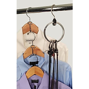 Bundle 3-Rolly Hangers and 12- Hook Connectors Closet Organizer Great Space Savers Cut Clutter in Any Closet Perfect for Maximizing Any Wardrobe or Closet Storage Spaces Heavy Duty Made