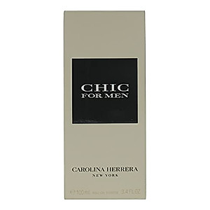 Carolina Herrera Chic Fragrance For Men - Leathery Wood And Adventure - Begins With The Warmth Of Wood And Smooth Touch Of Leather - Hint Of Saffron - Touch Of Cashmere Wood - Edt Spray - 3.4 Oz