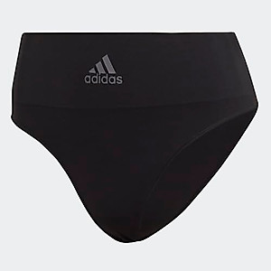 AdidasWomensMicro-stretch Seamless Thong Panties, SinglesBlackSmall