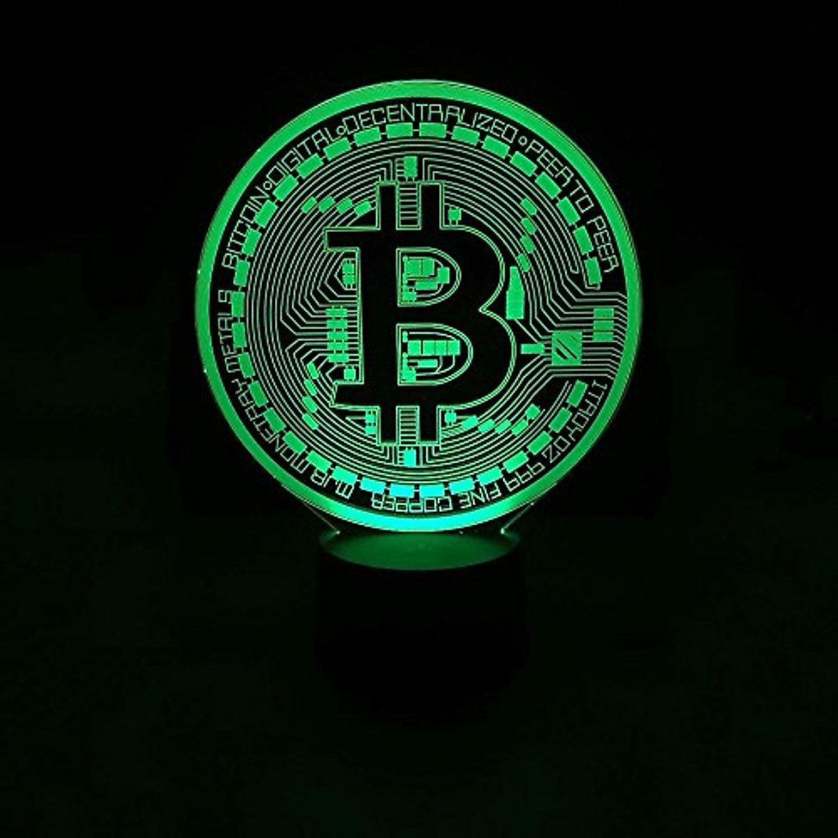 MOLLY HIESON 3D Bitcoin Sign Night Light Table Desk Optical Illusion Lamps 7 Color Changing Lights LED Table Lamp Xmas Home Love Birthday Children Kids Decor Toy Gift