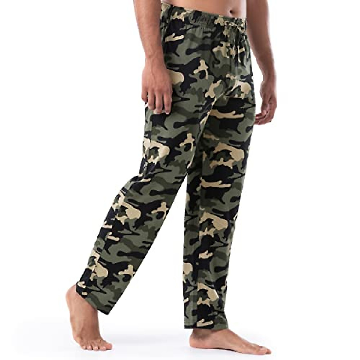 Fruit of the Loom Men's 1-Pack Extended Sizes Jersey Knit Sleep Pant (1 & 2 Packs), Camo, Large