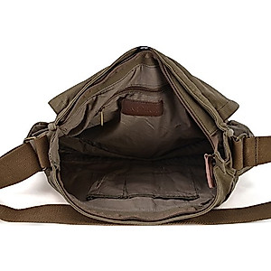 Gootium Canvas Messenger Bag - Vintage Cross Body Shoulder Satchel, Olive Brown