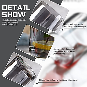 Sekonow Set of 4 Colored Whiskey Glasses, 8.8 Oz Old Fashioned Glass, Rocks Glasses Tumbler, Stemless Drinking Glassware for Men Women Bourbon Scotch Cocktail Tequila Liquor (Gray)