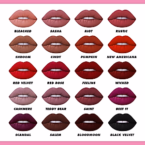 Lime Crime Velvetines Liquid Matte Lipstick, Red Velvet (True Red) - Bold, Long Lasting Shades & Lip Lining - Stellar Color & High Comfort for All-Day Wear - Talc-Free & Paraben-Free