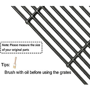 Votenli C752B(2-Pack) 15 Inch Cast Iron Cooking Grid Grates Replacement for Weber 7522 7521 Genesis Silver A Spirit 210 Spirit e210 Spirit 500 Parts