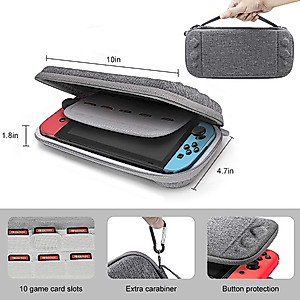 Accessories Kit Bundle for Nintendo Switch, 1x carry case,2x Grips kit,2x Steering Wheel,1x crystal case for switch,2x Case for Joy-Con,2x Thumbstick Caps,1x Glass screen protector