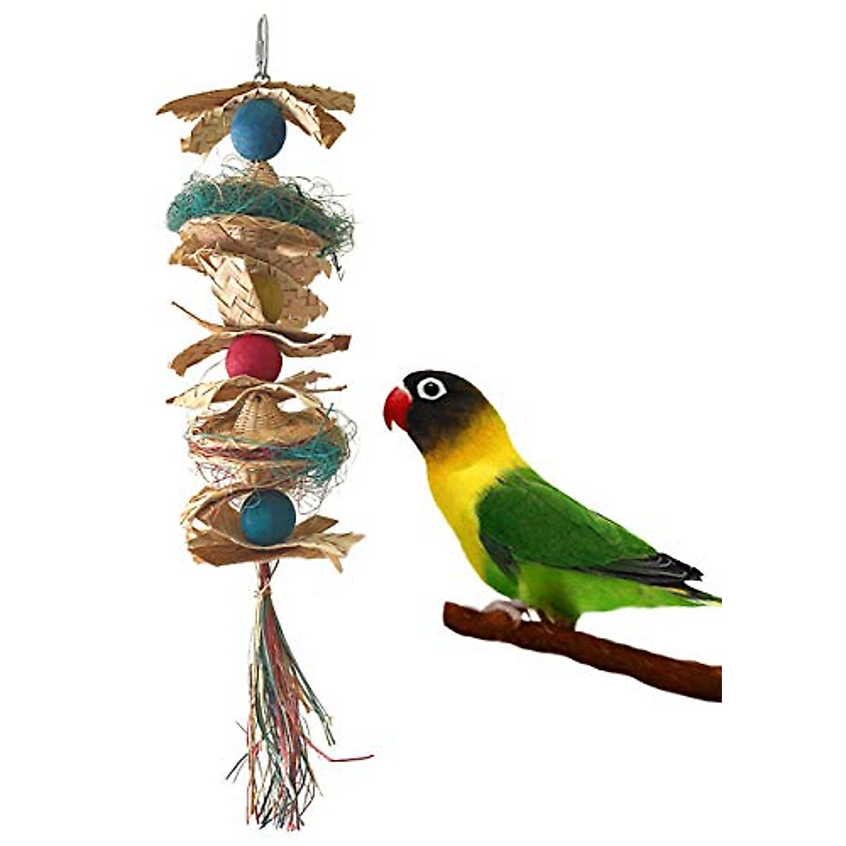 Fetch-It Pets 2 Pack Bird/Parrot Shazam & Hat Hat Hooray Foraging Toys Suitable for Small Parakeets, Cockatiel, Conures, Finches, Budgie, Macaws, Parrots, Love Birds