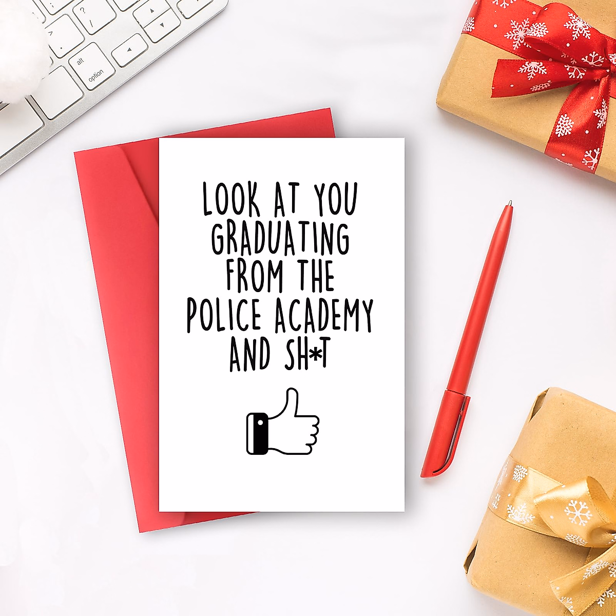 MQMRYeto Police Academy Graduation Card, Funny Police Officer Congratulations Gift, Policeman Congratulations Card, Policeman Promotion Card