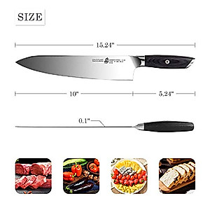 TUO Chef Knife - 10 inch Kitchen Cooking Knife Pro Chefs Knife - German HC Steel Kitchen Knife with Pakkawood Handle - FALCON SERIES with Gift Box