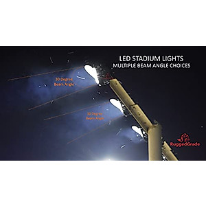 RuggedGrade 500 Watt LED StadiumPro III LED Stadium Lights - 66,500 Lumen LED Ballpark Lights - 5000K Bright White - 10KV Surge - 30 Degree - Flood Bracket