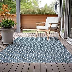 Dalyn Rugs Indoor/Outdoor York YO1 Blue Washable 8' x 10'
