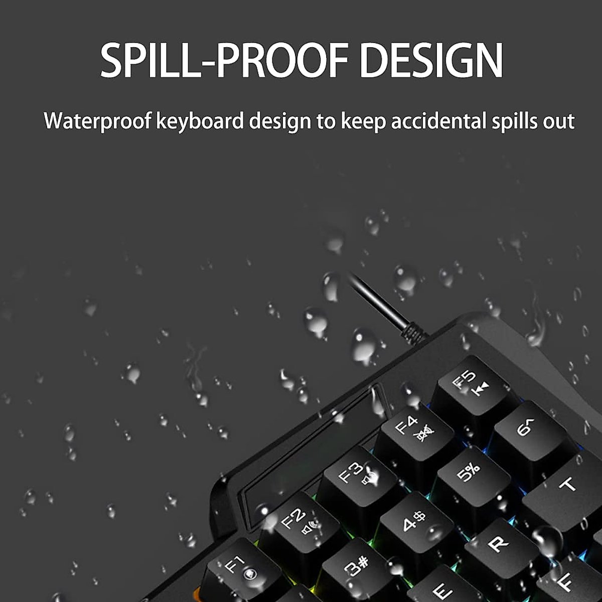 Archuu One-Handed Mechanical Gaming Keyboard,35 Keys Waterproof Professional Gaming Keypad,with 3 Color Backlight, Single Handed Keyboard for Computer Mobile Games