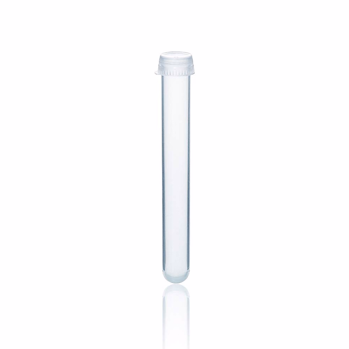 Labvida Plastic Test Tubes with Caps, 50pcs Dia.16x125mm | 25ml, Nature Colored Test Tubes with Lids, LVI001