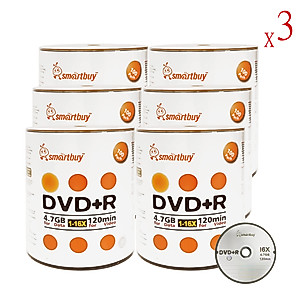 Smartbuy 1800-disc 4.7gb/120min 16x DVD+R Logo Top Blank Data Recordable Media Disc