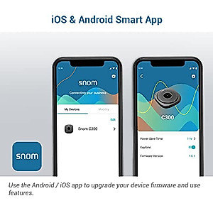 Snom C300 Bluetooth 5.0 Conference Speakerphone with 6 Mics, 24 hrs Call Time, App Controlled, USB C, Home Office & Small Business, Black