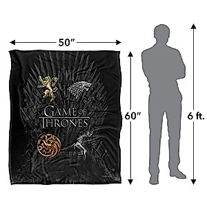 Game of Thrones Blanket, 50" x 60", Chrome House Sigils, Silky Touch Super Soft Throw Blanket