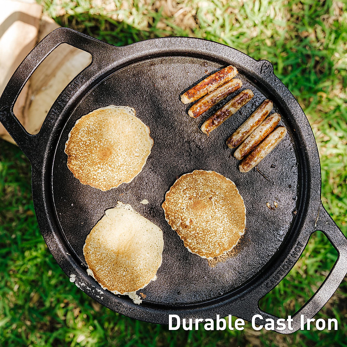 Solo Stove Ranger Cast Iron Griddle Cooking Bundle 2.0 | Portable Smokeless Fire Pit, Stand, Griddletop & Hub, Wood Burning, Removable Ash Pan, Stainless Steel/Cast Iron, H: 22in x Dia: 14.25in, 31lbs