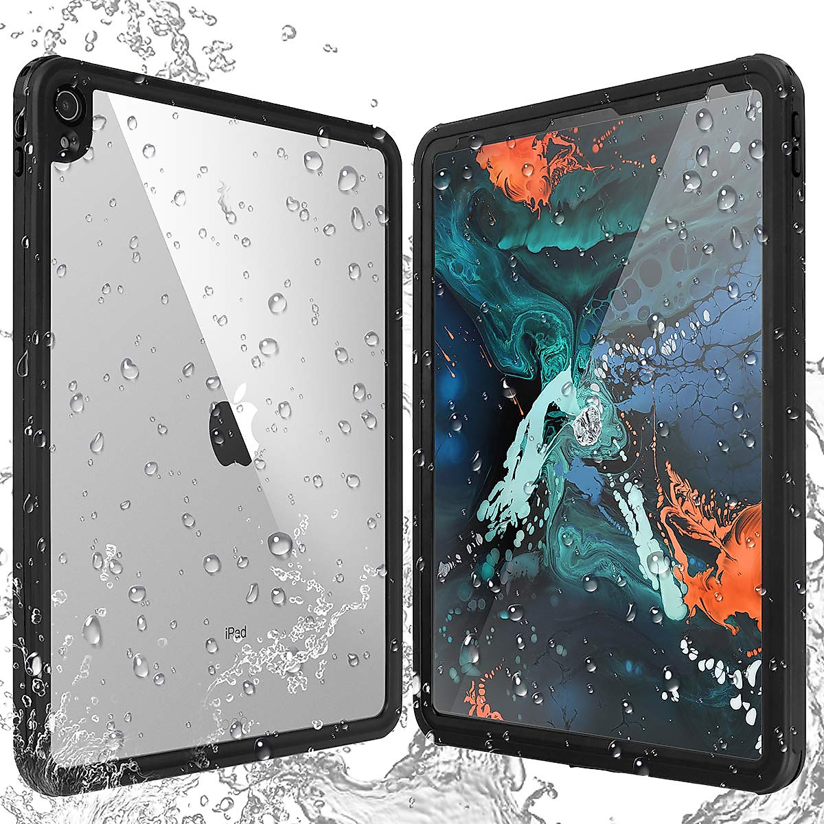 AICase IPad Pro 12.9 Inch Waterproof Cases,IP68 360 Degree Slim Dual Layer Armor Defender Shockproof Protective Case with Lanyard for iPad Pro 12.9" 2018