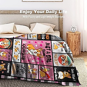 Cute Corgi Blanket Soft Cozy Corgi Dogs Gifts for Corgi Lovers Dog Lovers Adults Kids,Soft Flannel Puppy Throw Blankets for Sofa Bed Couch Chair Living Room Christmas Birthday Gifts 50"X40"