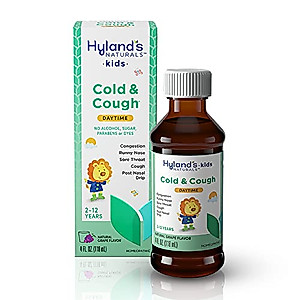 Hyland's Cold Medicine for Kids Ages 2+ by Hylands, Daytime for Cough, Decongestant, Allergy Symptom Relief, 4 Fl Oz
