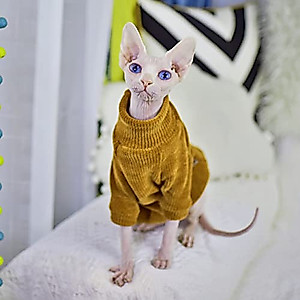 Elegant Warm DUOMASUMI Sphynx Cat Sweater Fashion Kitty Hairless Cat Clothing Comfort Winter Dress for Sphynx Cat (S)