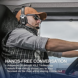 Sarevile Trucker Bluetooth Headset, V5.2 Wireless Headset with Upgraded Microphone AI Noise Canceling, On Ear Bluetooth Headphone with Mute for Driver Office Call Center