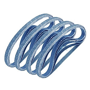 1/2 Inch X 18 Inch Sanding Belts, 4 each of 40/60/80/120 Grits, Blue Belt Sander Tool for Woodworking, Metal Polishing, Zirconia Sanding Belts (16 Pack)