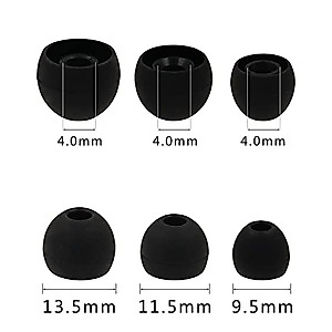 ALXCD Ear Tips Compatible with JBL Vibe 100 TWS in-Ear Headphones, 6 Pairs S/M/L Sizes Replacement Soft Silicone Earbud Tips Eartips, Compatible with JBL Vibe 100 TWS，Black