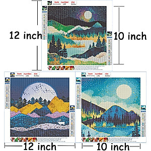 9 Pack Diamond Painting - DIY 5D Diamond Painting Kits for Adults - Diamond Art Kits for Adults & Kids Full Drill 12x12 inch - by TWBB