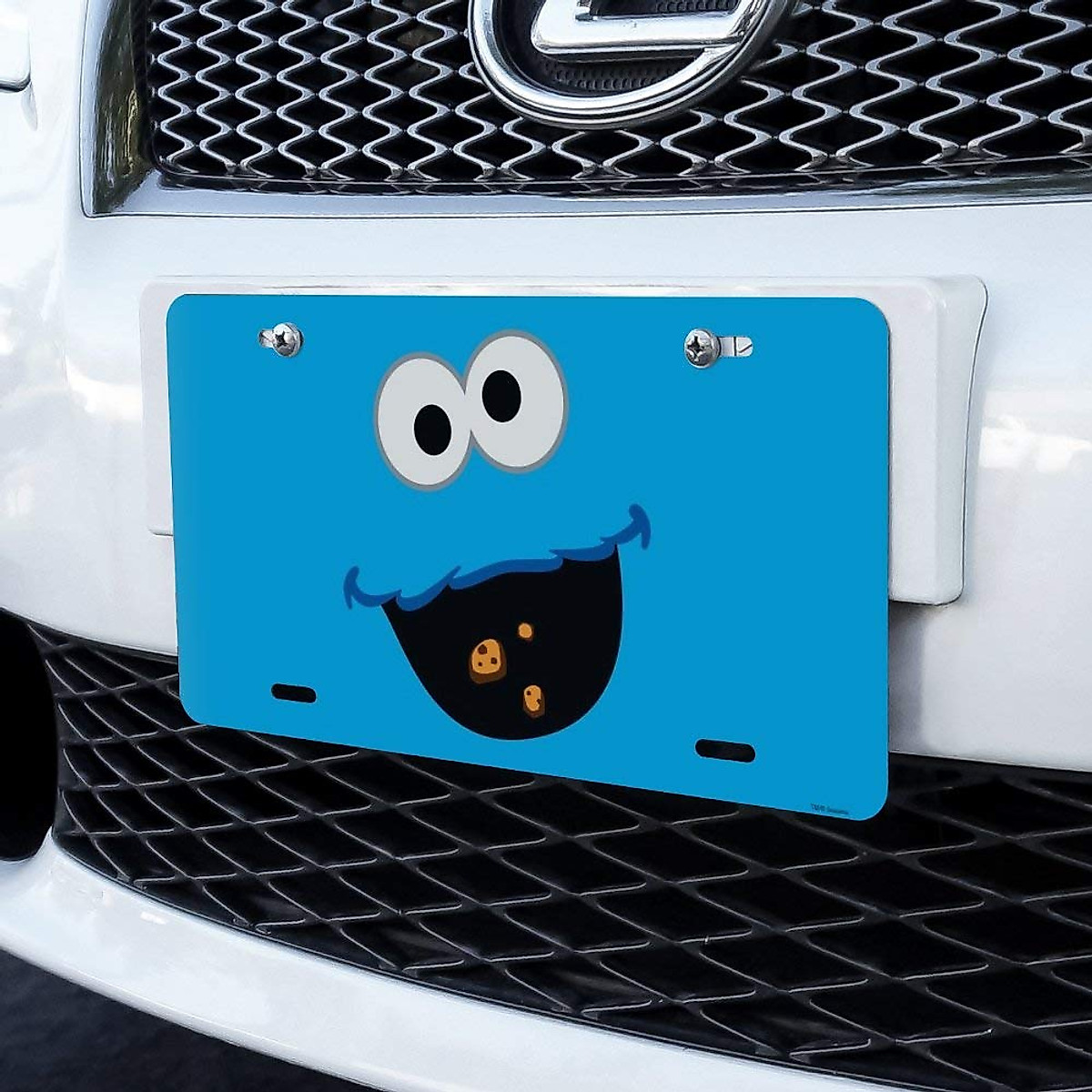 GRAPHICS & MORE Sesame Street Cookie Monster Face Novelty Metal Vanity Tag License Plate