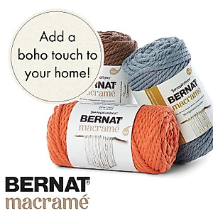 Bernat Macrame Taupe Yarn - 3 Pack of 250g/8.8oz - Cotton - #6 Super Bulky - Knitting, Crocheting & Crafts