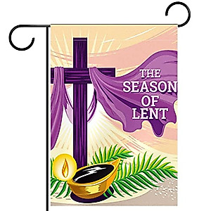 Garden Flag Holy Week. The Time Of Lent. 12×18 Inch Double Sided Design Decorative Yard Banner Garden Flag Holiday Flag for Party Home Outdoor Decoration