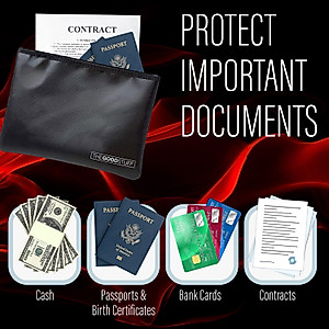 Water and Fireproof Pouch (10" x 13" / 2000℉), Protect Important Documents, Fireproof Bags (Extra Strength), Waterproof and Fireproof Document Bag, Fire Safe Bags, Keep Your Documents Safe (Legal)