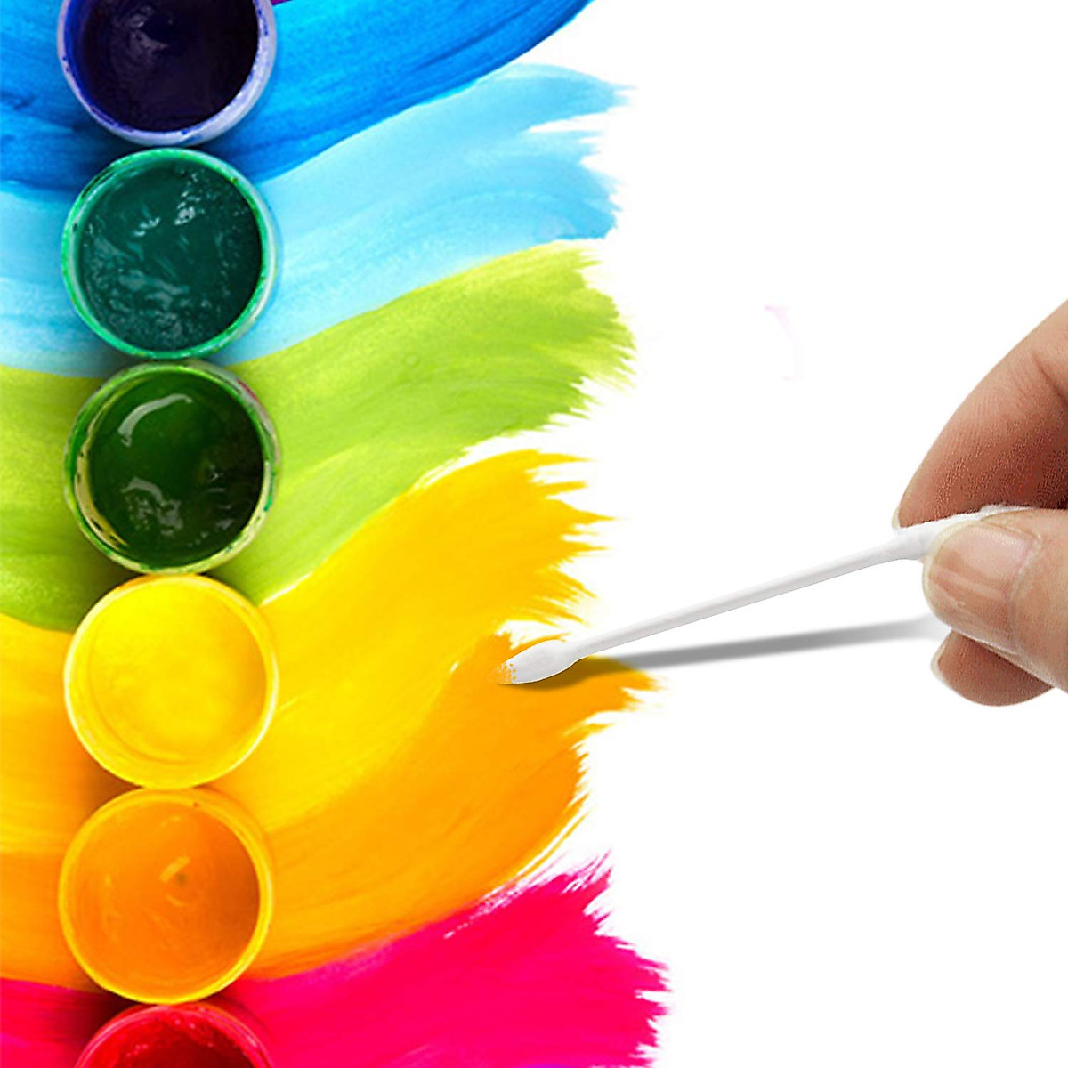 800 Pieces Cotton Swabs, Double Tipped Precision Tips Cotton Buds Spiral Head Multipurpose(4 Packs, 200 Pcs, 1 Pack)