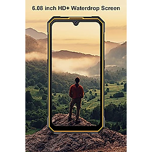 CUBOT Rugged Smartphone, King Kong Rugged Cell Phone, 4GB+64GB, 48MP Camera, Android 11 Phone, 6.1” HD+ Screen, 5000mAh Battery, 4G Dual SIM Phones, IP68 Waterproof Cell Phone, Face ID, Orange