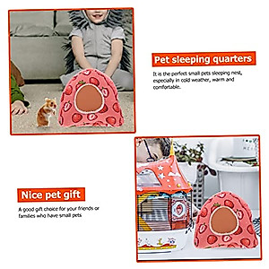BCOATH Plush Hamster House 1pc Hamster Hamster Stuffed Hamster Hamster Hut Guinea Pigs Hide- Out Warm Guinea Pigs Bed Cloth Hamster Bed Hamster House Cloth Pink Keep Warm