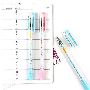 0.38mm Premium Fine Point Student Style Neutral Pen Needle Cartoon Lovely South Korea Fashion with Each Box of Fresh and Transparent for Primary School Students， Office Pens writing (black ink）