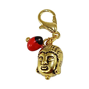 E B Evelyn Brooks Designs Budha Good Luck Gold Pendant Charm 28mm x 16mm(1” x 0.5”)- Symbol of Protection, Prosperity, Love & Good Luck-Great Gifts for Mom,Daughter, Sister, Girlfriend