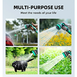 HVNPSH Heavy Duty Garden Hose Nozzle, 10 Spray Patterns Water Hose Sprayer with Thumb Control On/Off Valve, Comfortable Grip, Ideal for Outdoor Watering, Garden, Cleaning, Car Washing