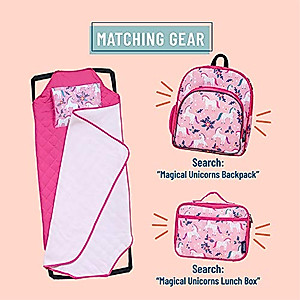 Wildkin Kids Modern Nap Mat with Reusable Pillow for Boys & Girls, Perfect for Elementary Sleeping Mat, Features Elastic Corner Straps, Soft Cotton Blend Materials Nap Mat for Kids (Magical Unicorns)