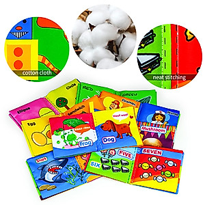 Ynanimery Animal Bath Squirt Toys | Baby Bath Books for Toddlers 1-3, Rubber Ducks & Floating Animals & Waterproof Cloth Books Bulk Bath Toys for Infants 6-12-18 Months(8 Pack Bath Books)
